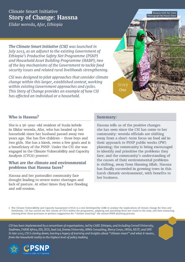 Climate Smart Initiative Story of Change One: Hassna | Itad