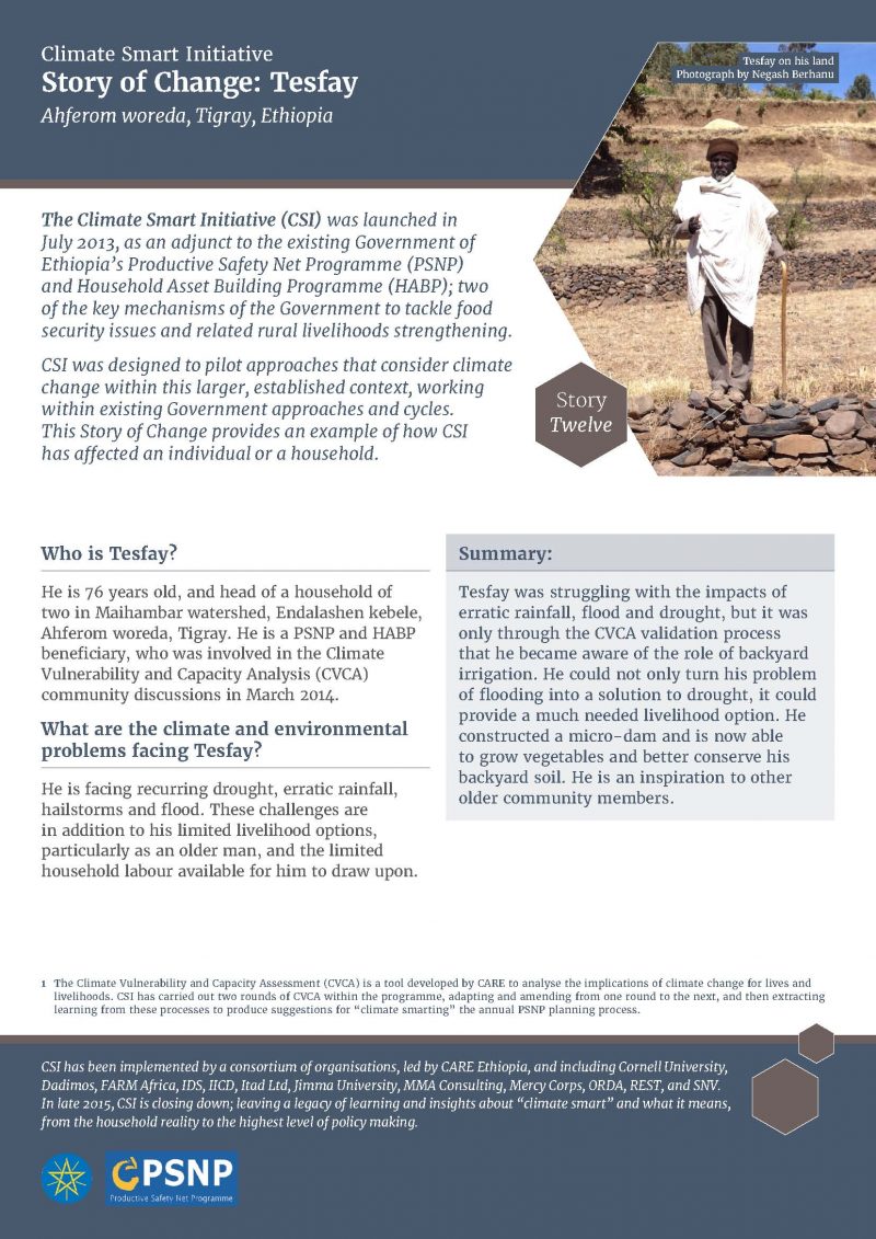 Climate Smart Initiative Story of Change Twelve: Tesfay | Itad