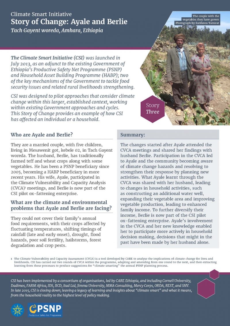 Climate Smart Initiative Story of Change Three: Ayale and Berlie | Itad