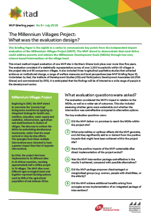 Millennium Villages Project Briefing Paper No. 8: What was the ...