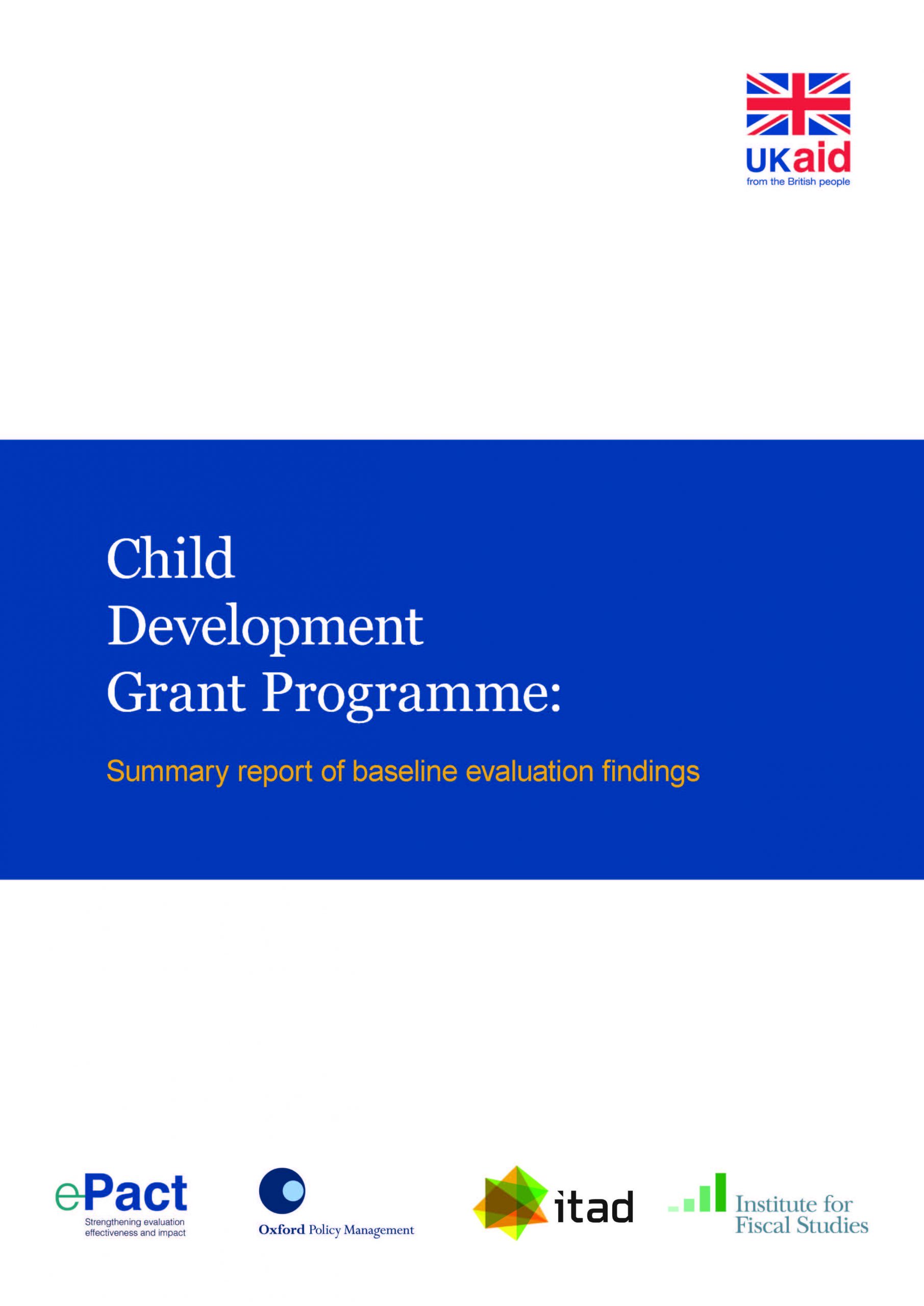 Child Development Grant Programme: Summary report of baseline ...
