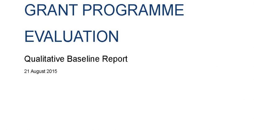 Child Development Grant Programme Evaluation Qualitative Baseline ...