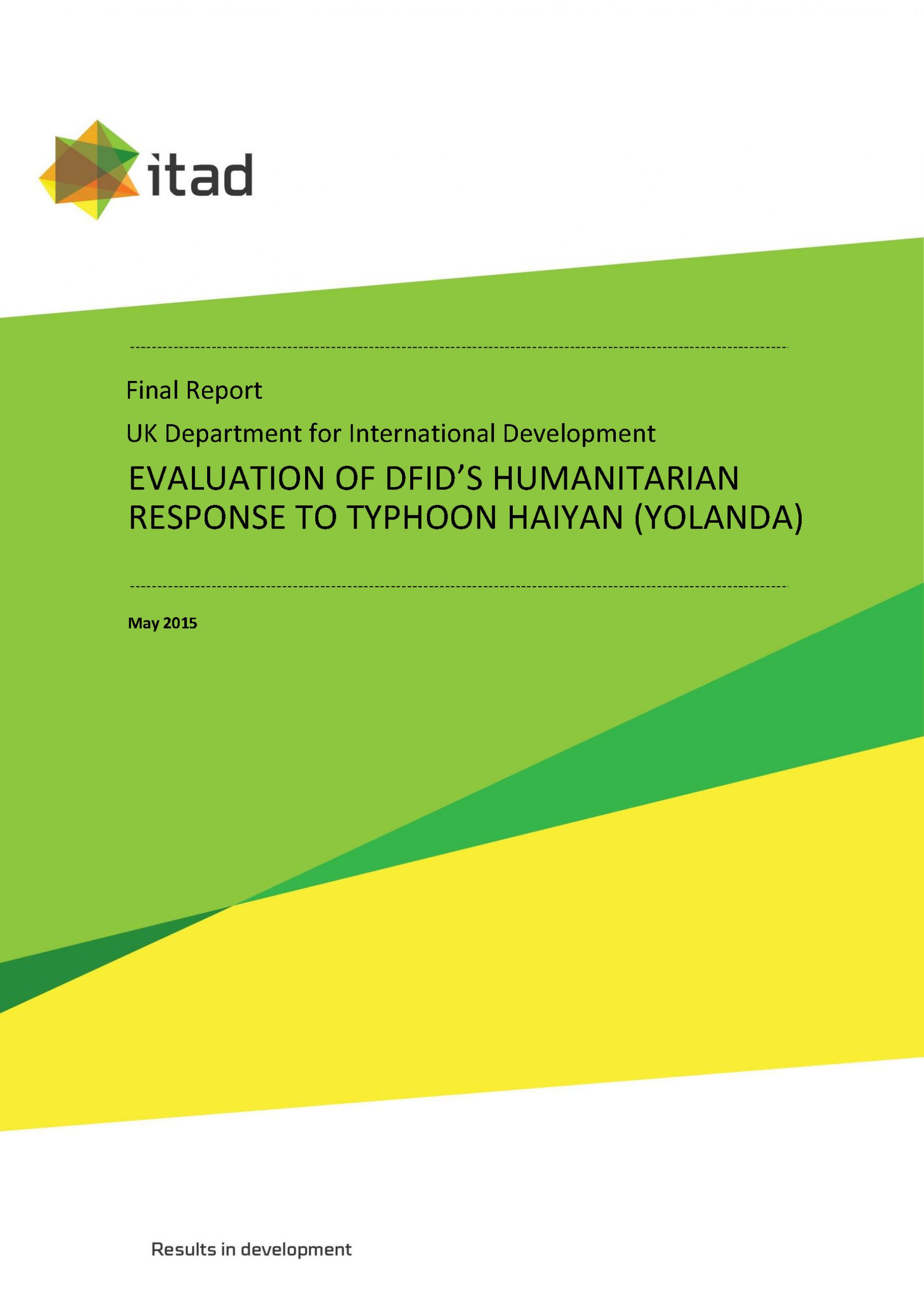 Evaluation of DFID’s humanitarian response to Typhoon Haiyan (Yolanda ...